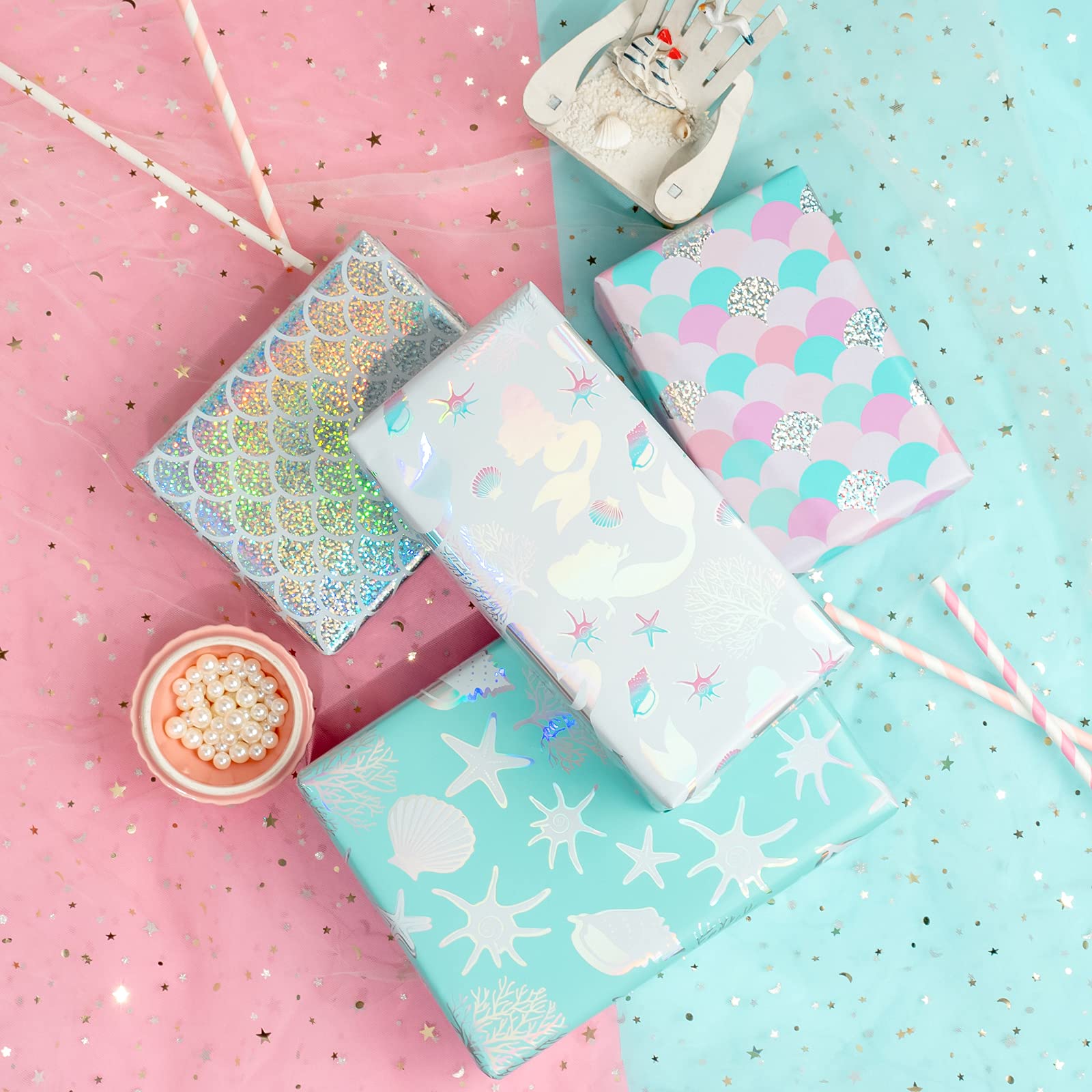 Snapklik.com : WRAPAHOLIC 30 Inch Mermaid Wrapping Paper - Jumbo Roll ...