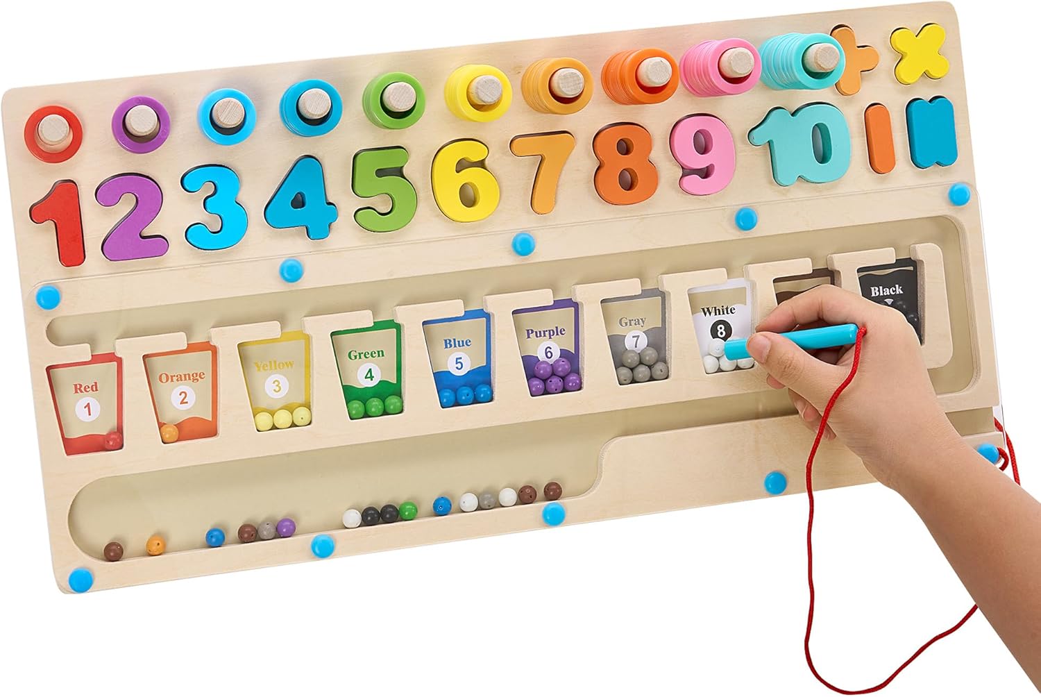 Amazon.com: MORITECK Montessori Number Puzzle for Kids, Logic Learning ...