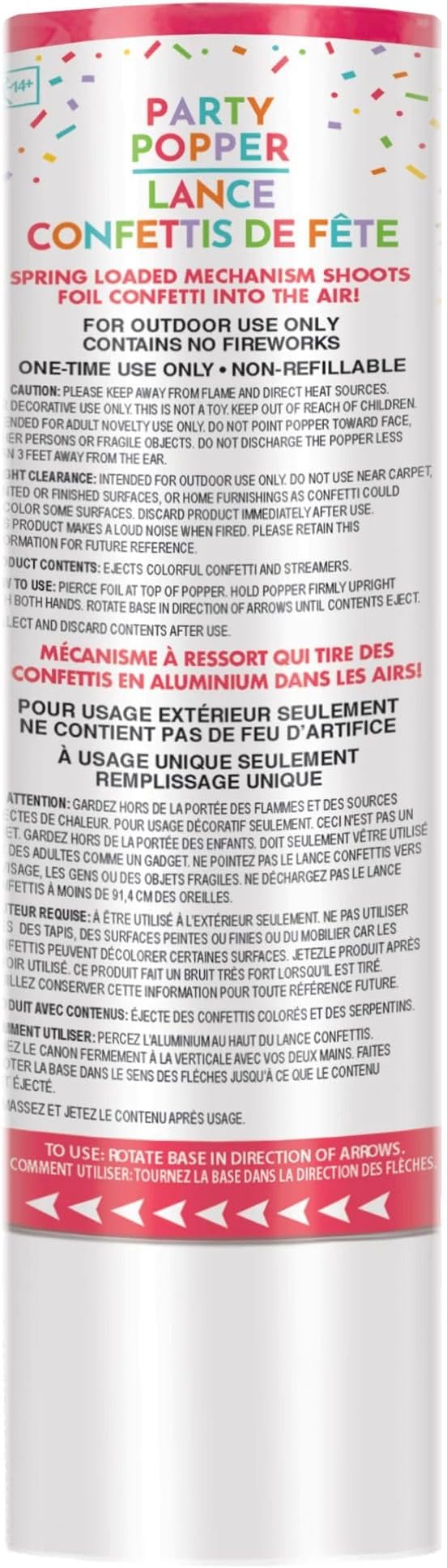 Amazon.com: Multicolor Confetti Popper - 8" - Vibrant Multicolor Foil ...