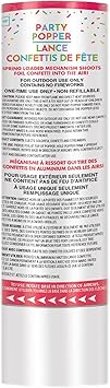 Amazon.com: Multicolor Confetti Popper - 8" - Vibrant Multicolor Foil ...
