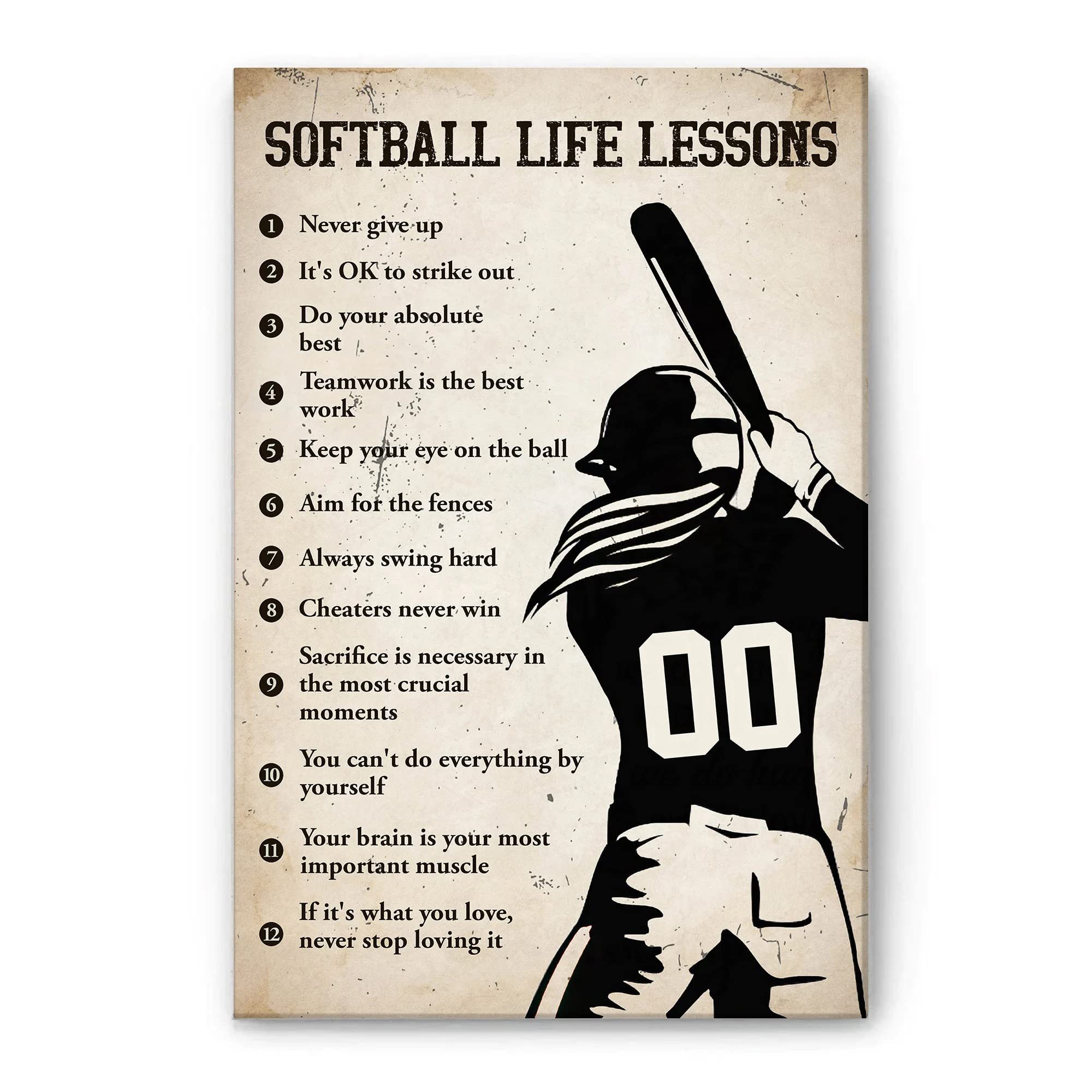 Amazon.com: Retro Metal Tin Sign 8 X 12 Inches Softball Poster Softball ...