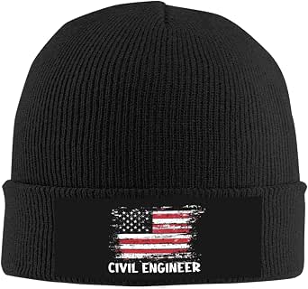 Civil Engineer American Flag Classic Knitted Hat Warm Stretchy Stylish ...