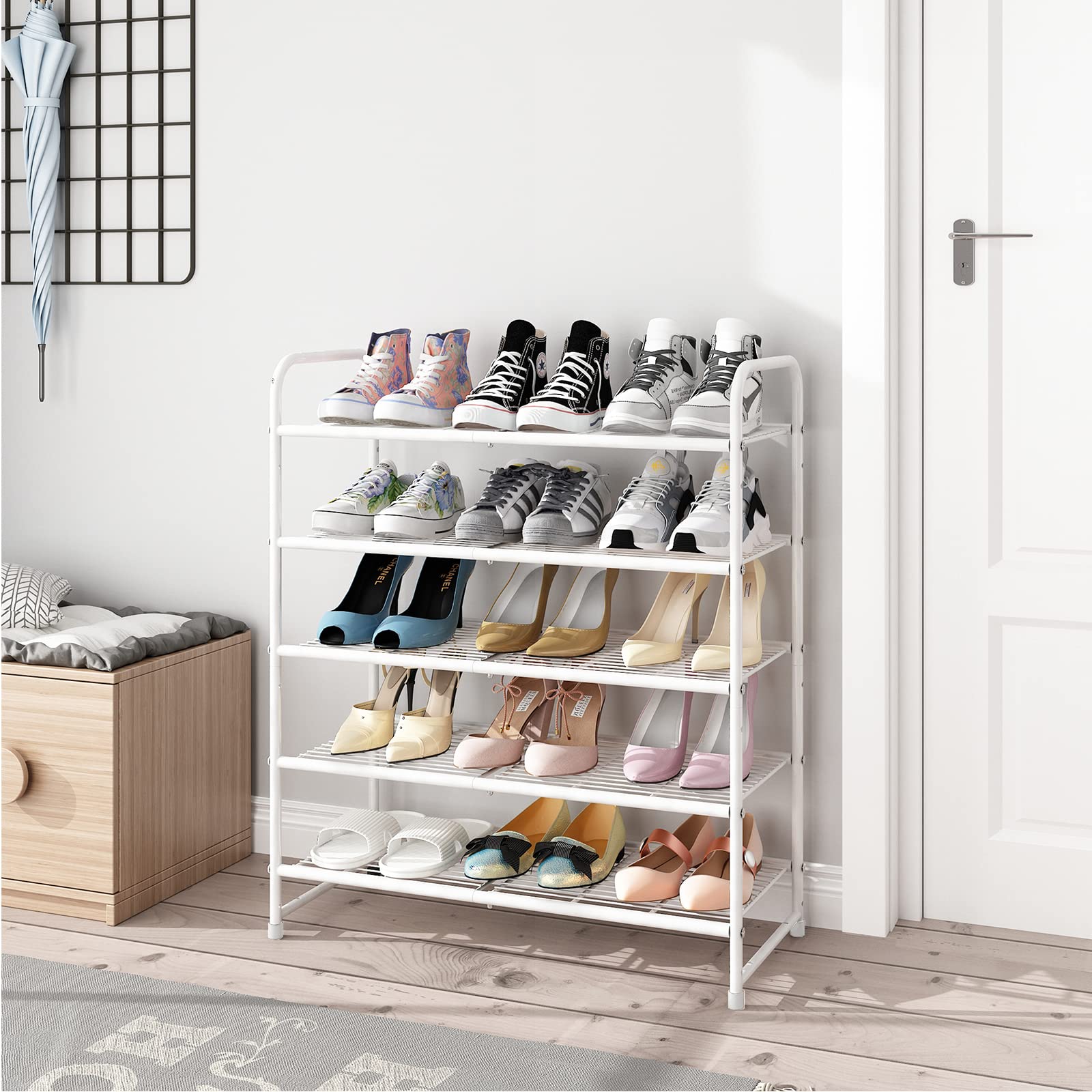 Snapklik.com : Simple Trending 5-Tier Stackable Shoe Rack