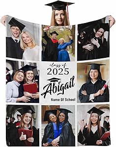 Amazon.com: AOFUN Personalized Blanket with Pictures Graduation Gift ...