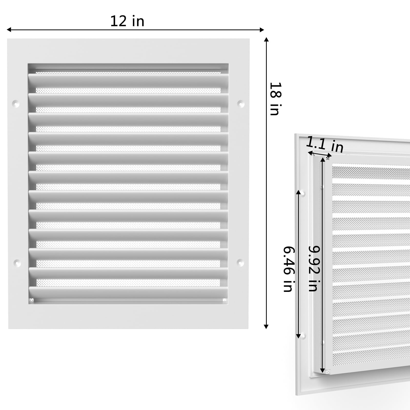 Snapklik.com : Elecoman 12" X 18" Aluminum Gable Vent,Metal Attic Vents