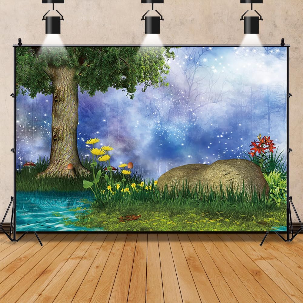 Amazon.com : 5x3ft Enchanted Tree Backdrop Cartoon Fairy Tale Forest ...