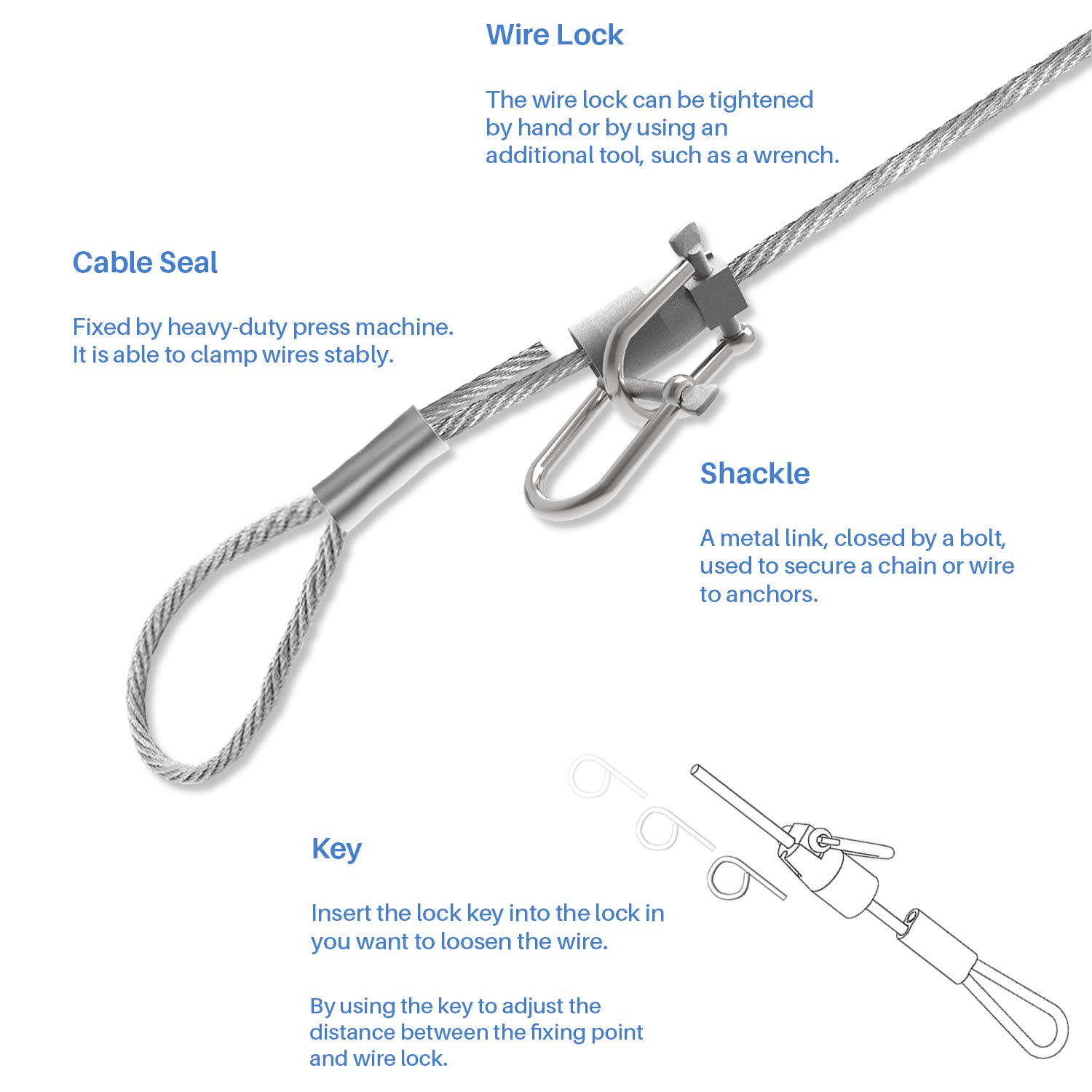 Snapklik.com : Sunrise Wood Anchor 6ft One-Way Wire Lock Wire Cable And ...