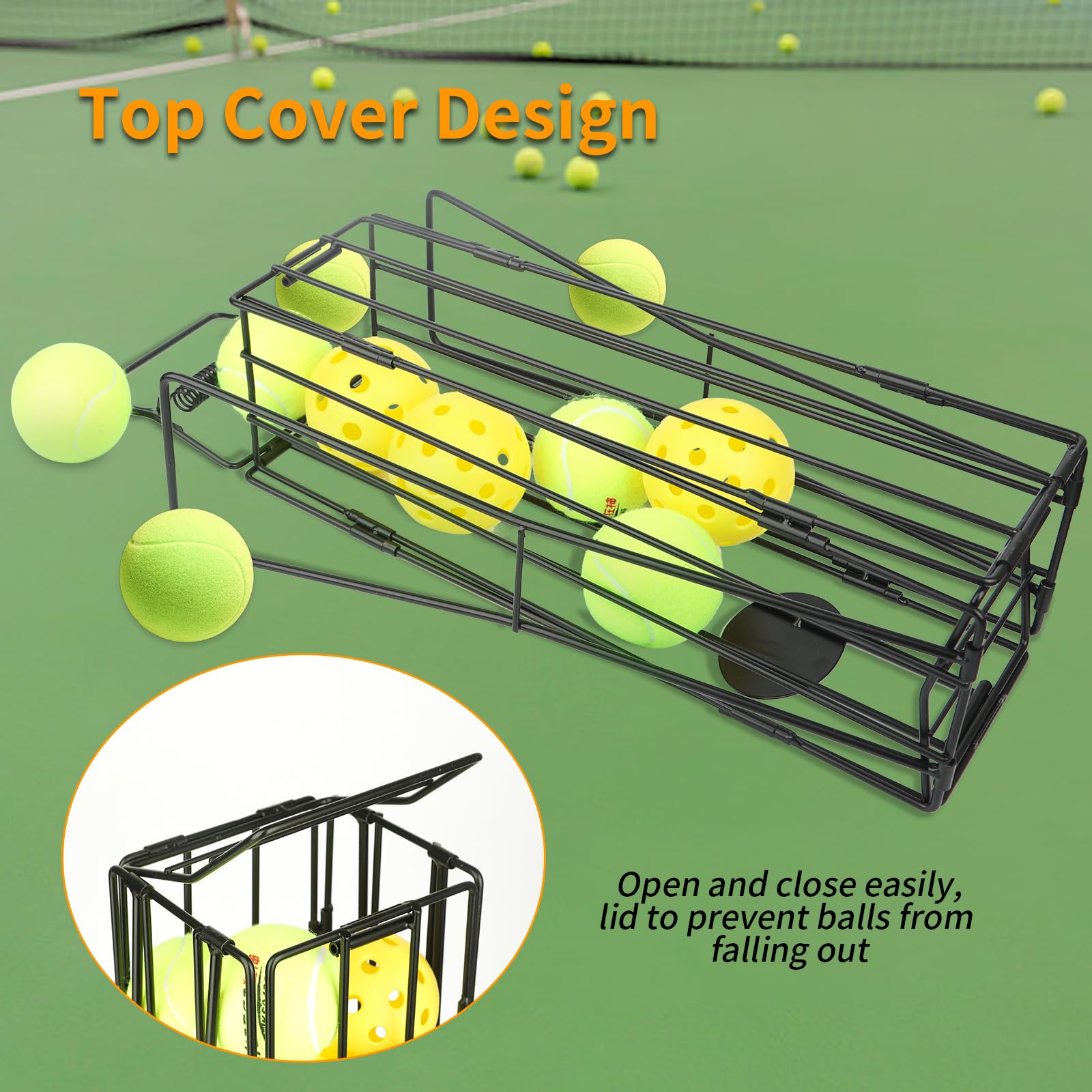 Tennis Balls Bulk Tennis Ball Hopper With Mesh Bag - Large Capacity ...