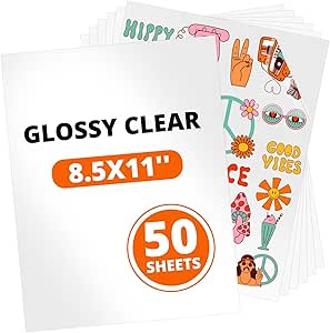 Amazon.com: HTVRONT Sublimation Sticker Paper - 50 Pcs Glossy ...