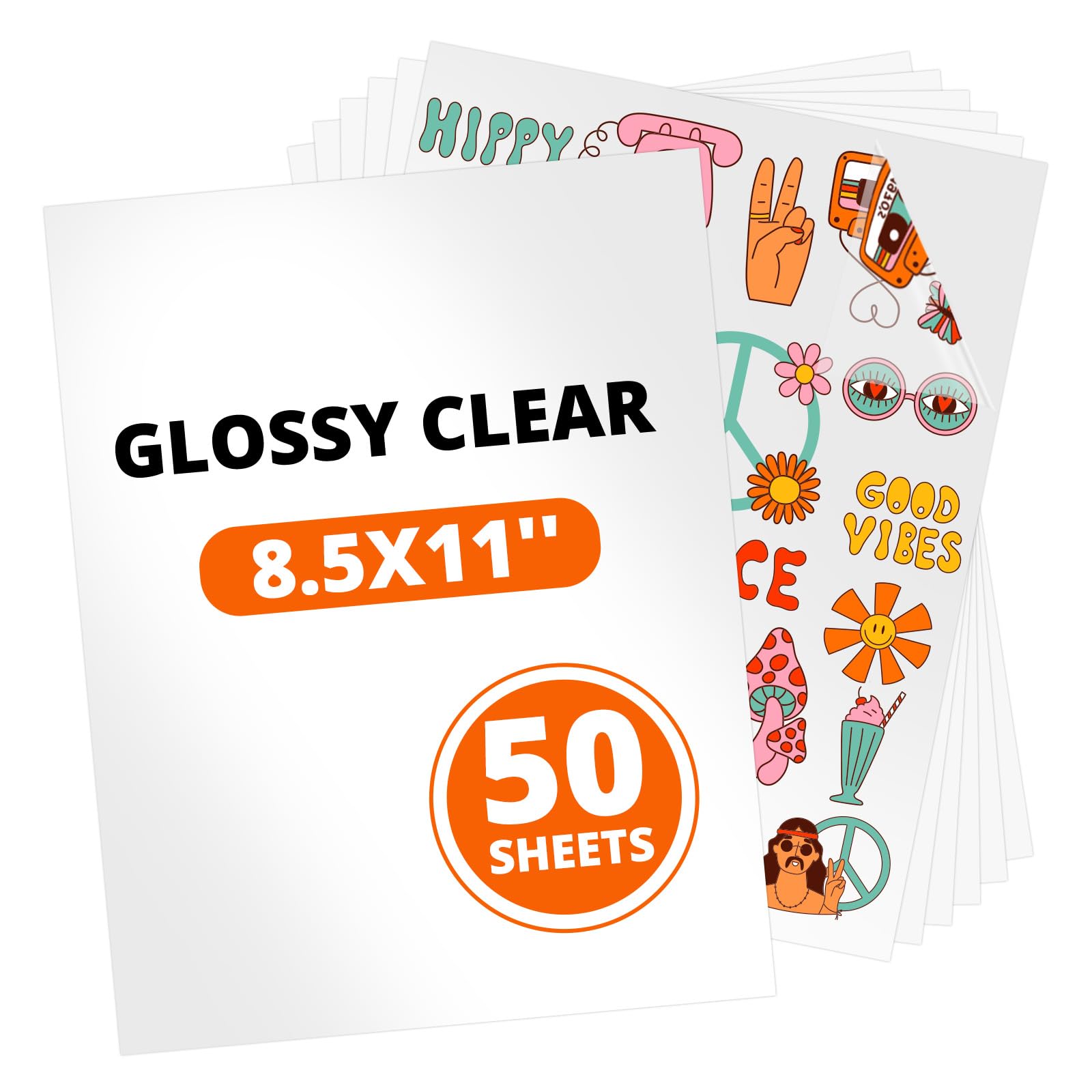 Amazon.com: HTVRONT Sublimation Sticker Paper - 50 Pcs Glossy ...