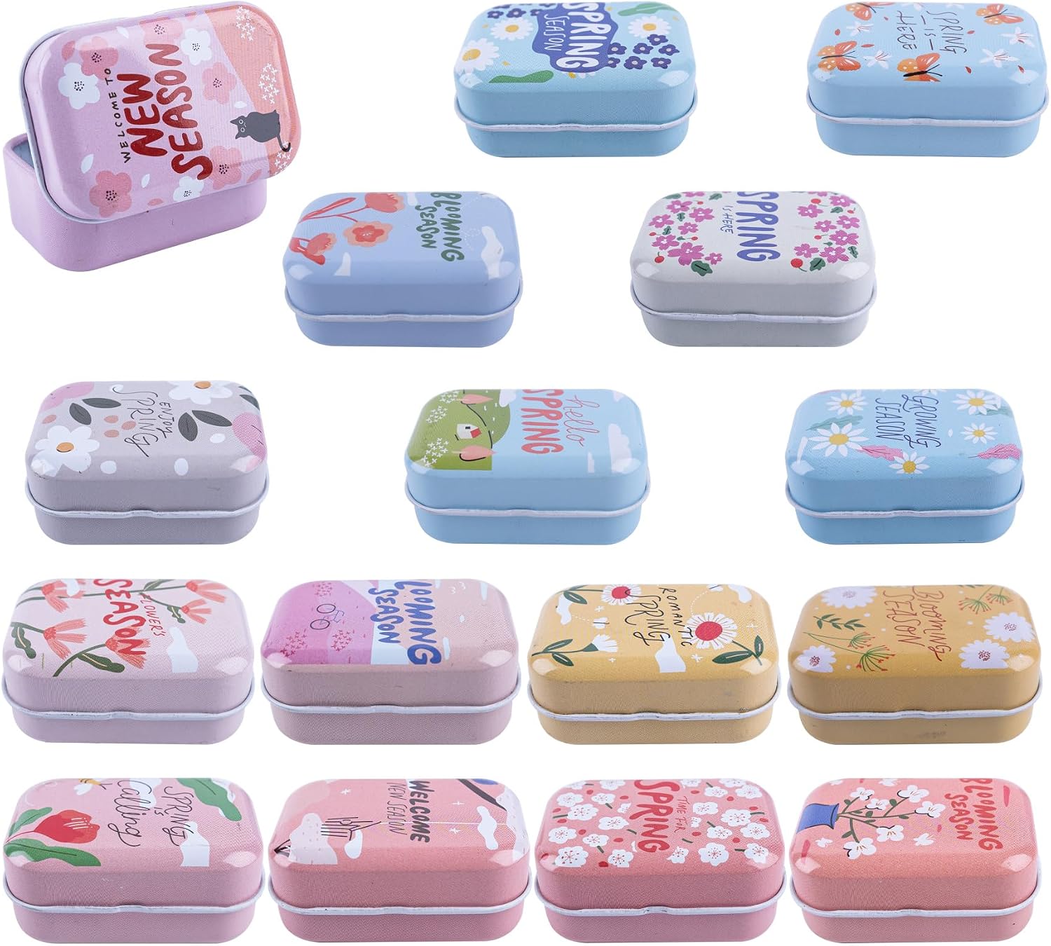 Amazon.com: Framendino, 5 Pack Floral Mini Trinket Coin Box With Lid ...