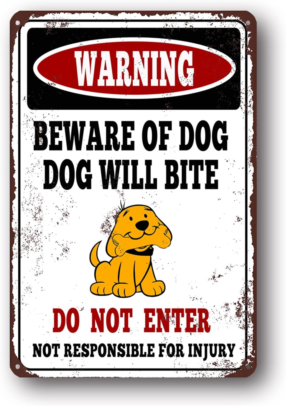 Amazon.com : Beware of Dog for Fence, Dog Will Bite Sign, 12x8 Inches ...