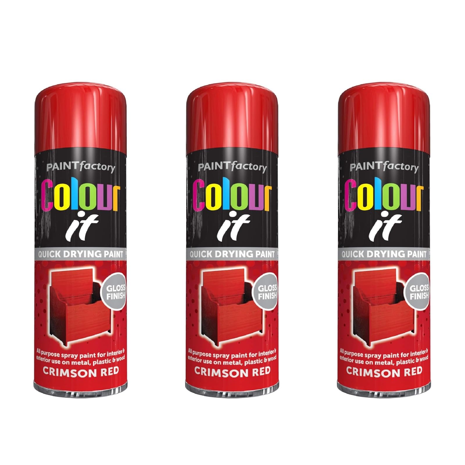 DIOXSTAR Crimson Red Gloss Spray Paint, Quick Drying Paint, All Purpose ...