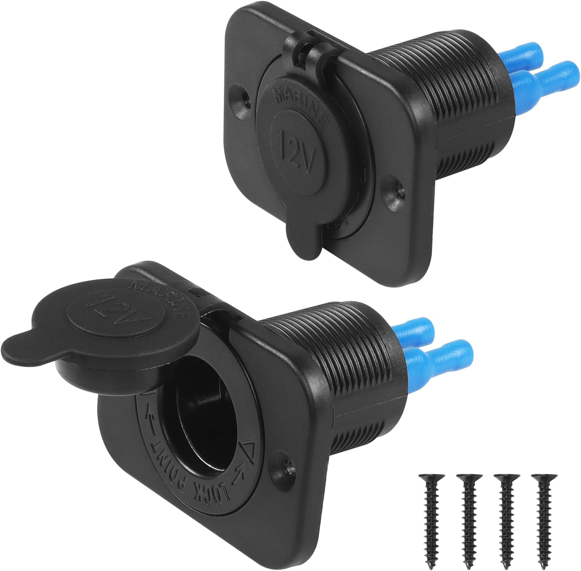 CERRXIAN 2PCS 12V Car Cigarette Lighter Socket with Blue LED,Waterproof ...