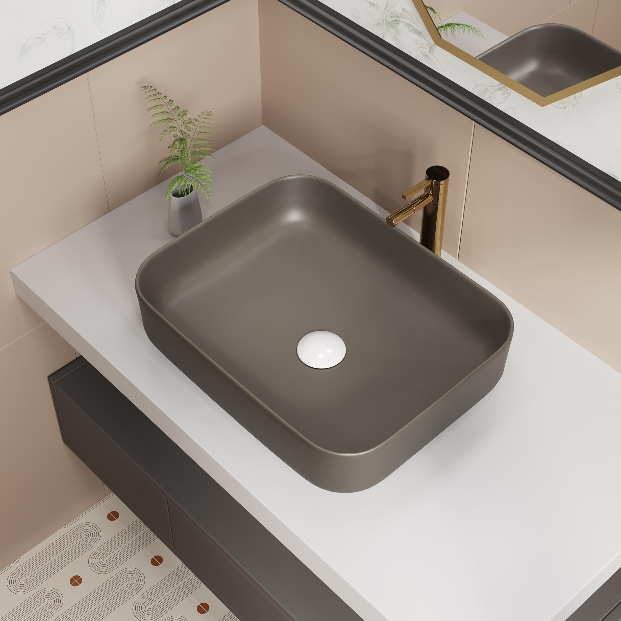 Bathroom Vessel Sink Rectangle Bathroom Sink Bowl Above Counter ...