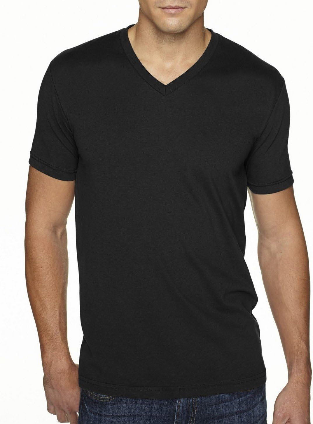 Next Level 6440 Premium Fitted Sueded V-Neck Tee Black Medium | Amazon.com