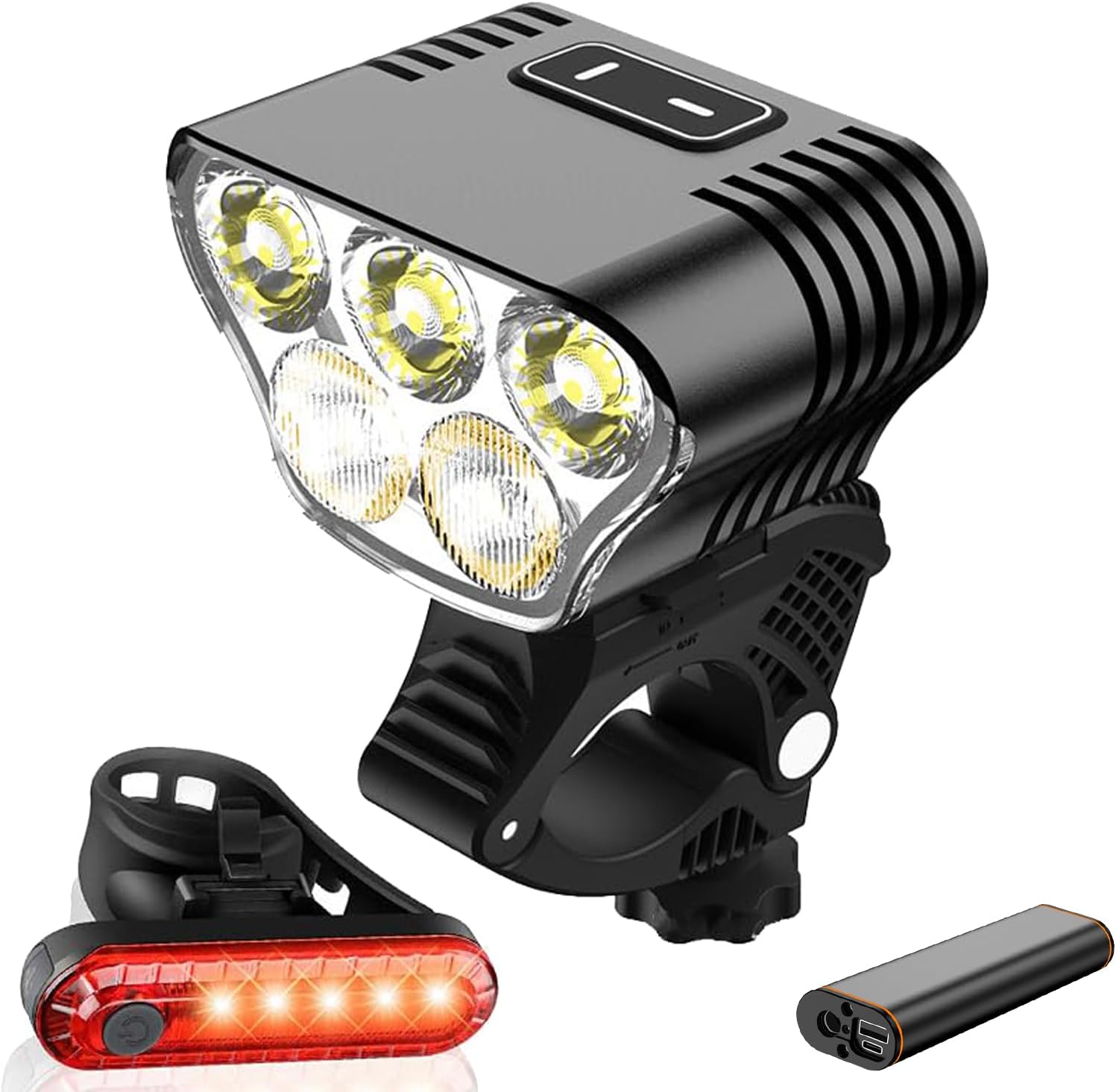 VASTFIRE 5 LED Front Bike Light 20000mah Rechargeable Battery Powerful ...