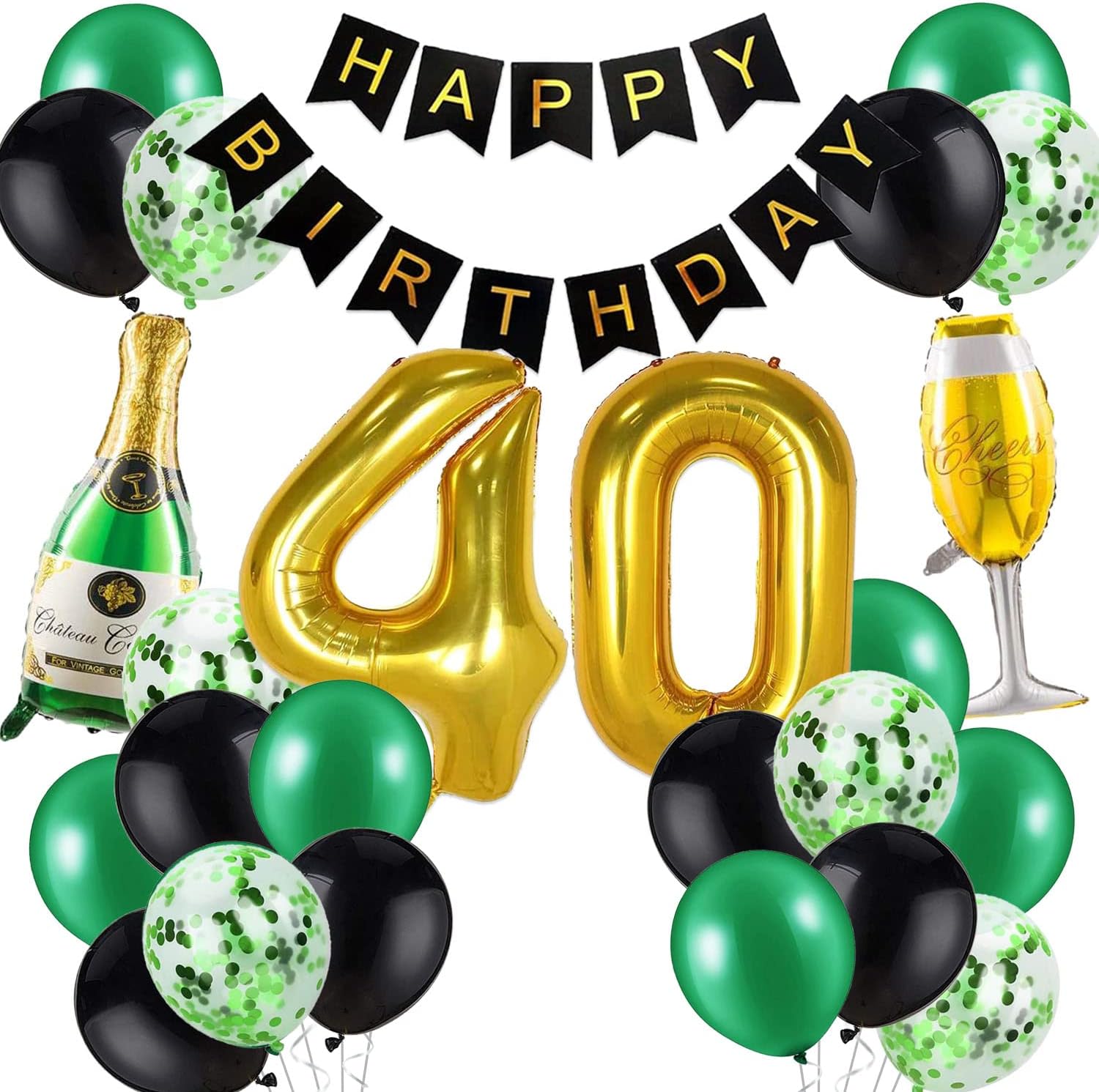 Buy 40th Birthday Decorations For Him Men Green Black And Gold Party Decor Supplies Including buy-40th-birthday-decorations-for-him-men-green-black-and-gold-party-decor-supplies-including