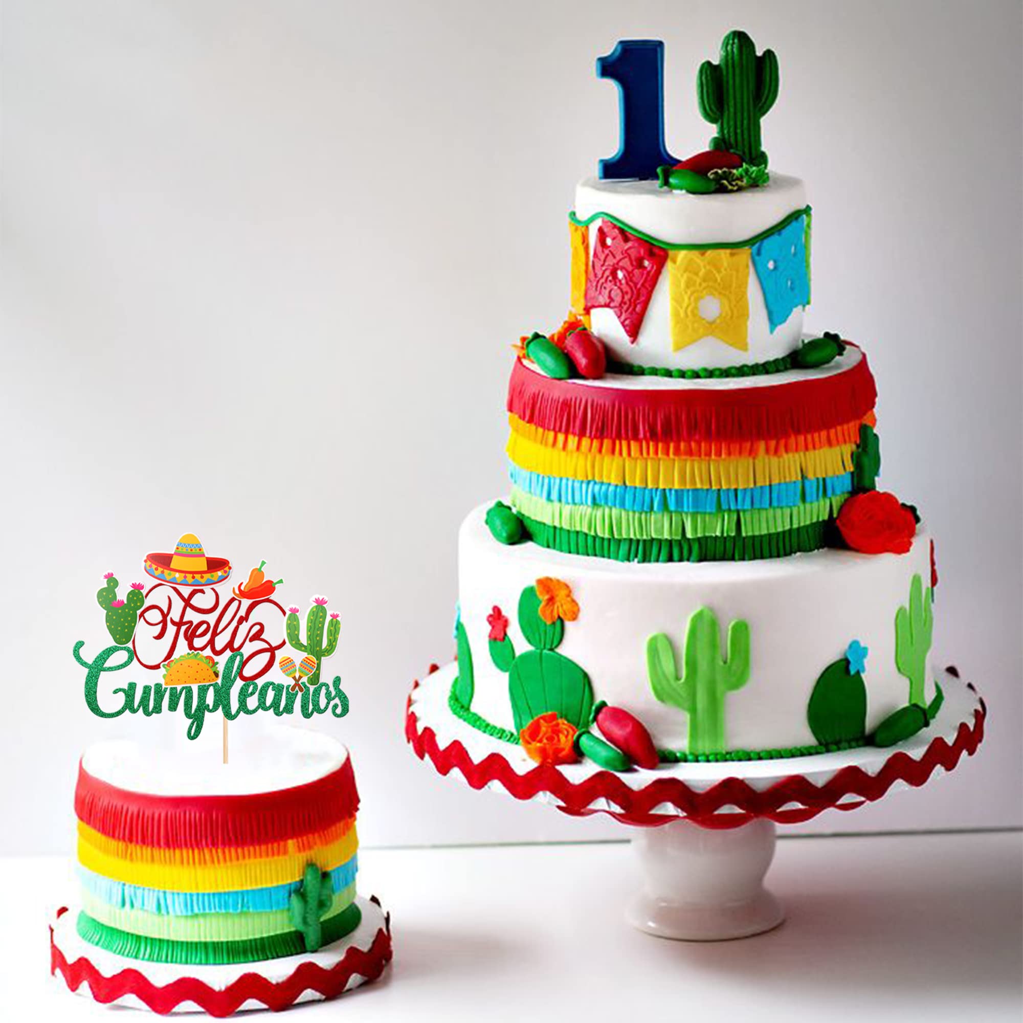 Snapklik.com : 1 PCS Spanish Feliz Cumpleanos Cake Topper Glitter ...