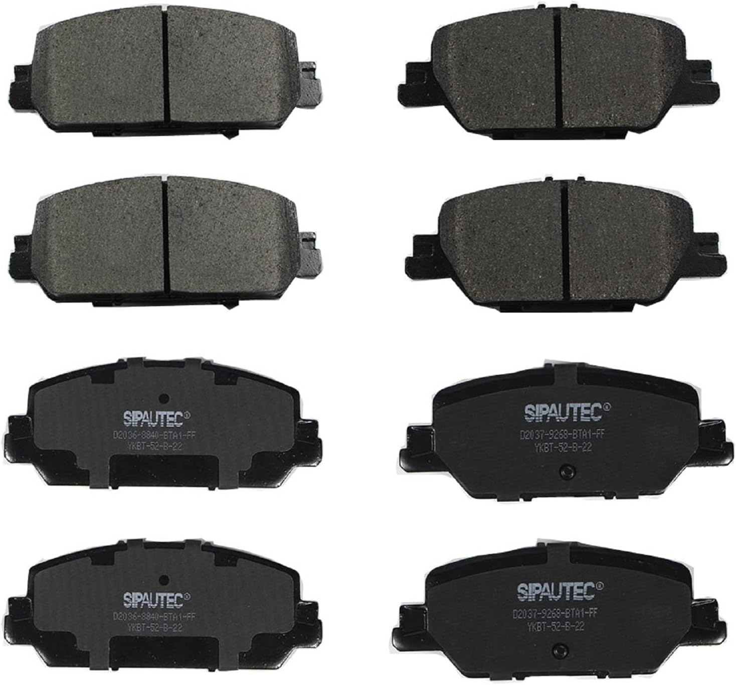 Amazon.com: SIPAUTEC-Front & Rear Carbon Fiber Ceramic Disc Brake Pads ...