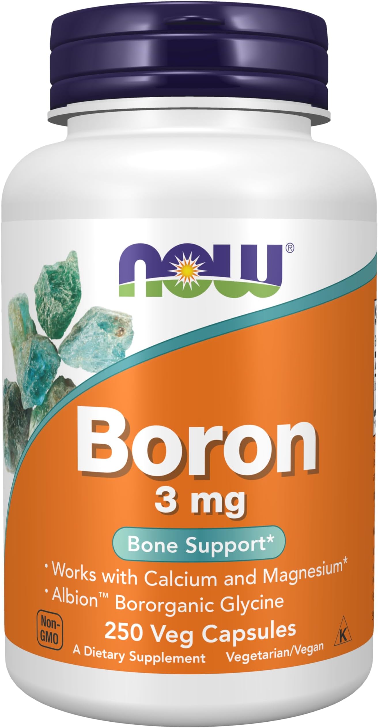 Amazon.com: NOW Supplements, Boron 3 mg (Bororganic Glycine ...