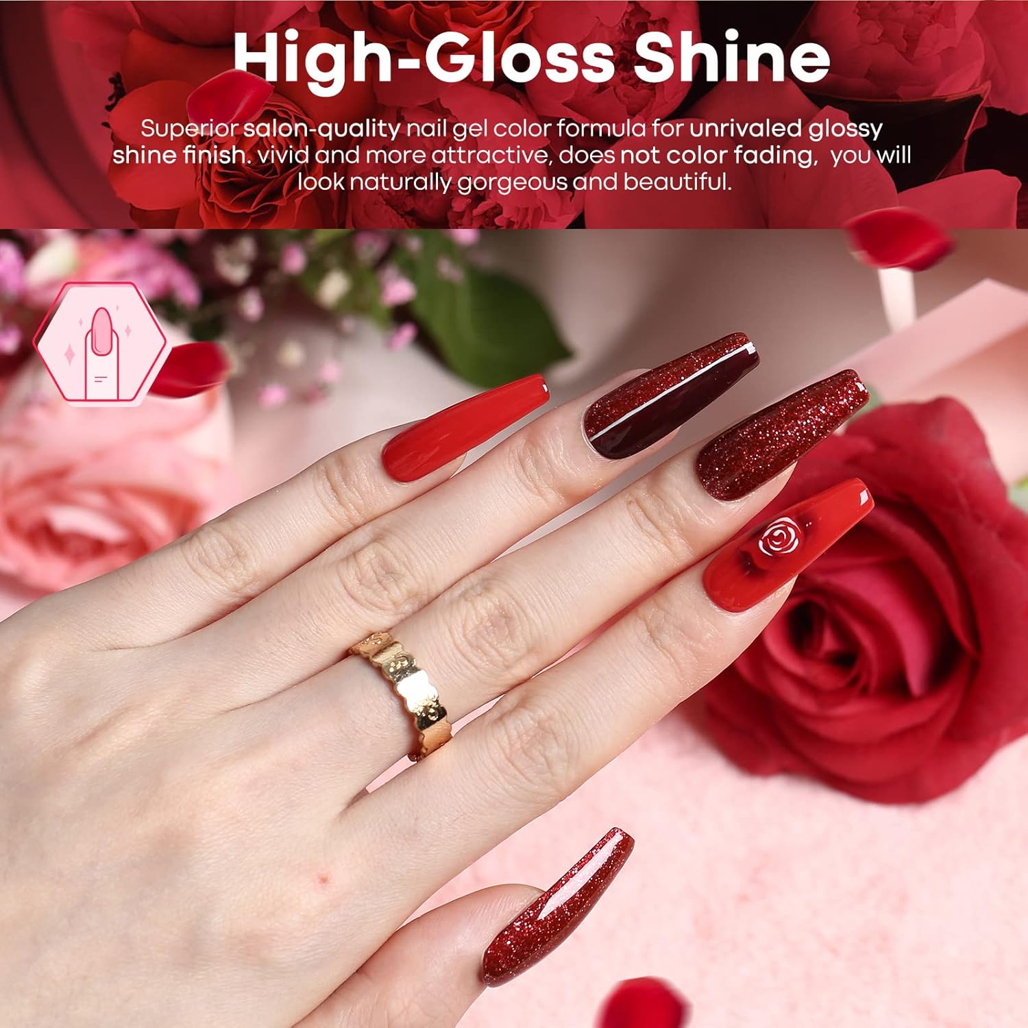 Modelones – Esmalte de gel rojo, colores clásicos populares ...