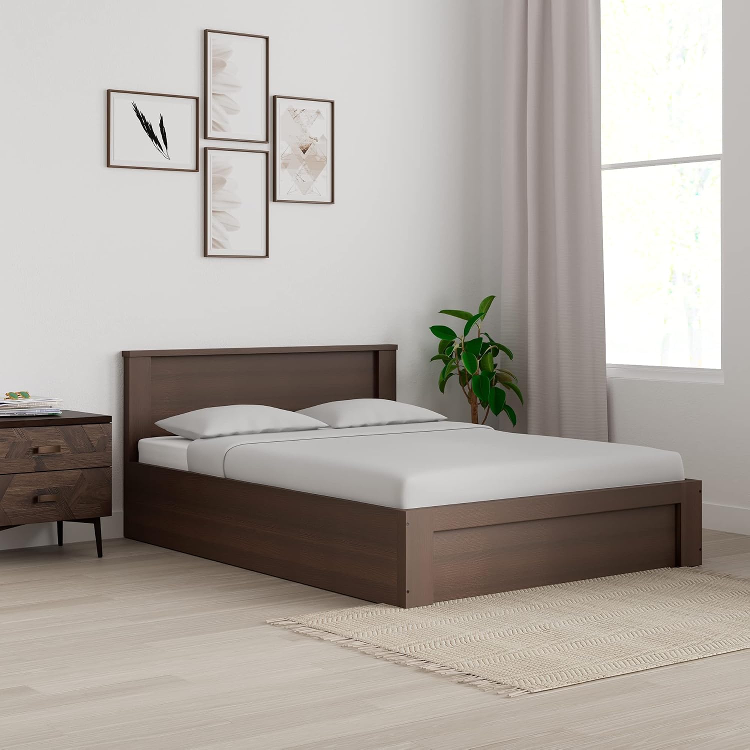 Amazon Brand - Solimo Piaco Queen Size Engineered Wood Bed with Box ...