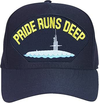 Amazon.com: Pride Runs Deep' (with Submarine) Ball Cap with Custom Back ...
