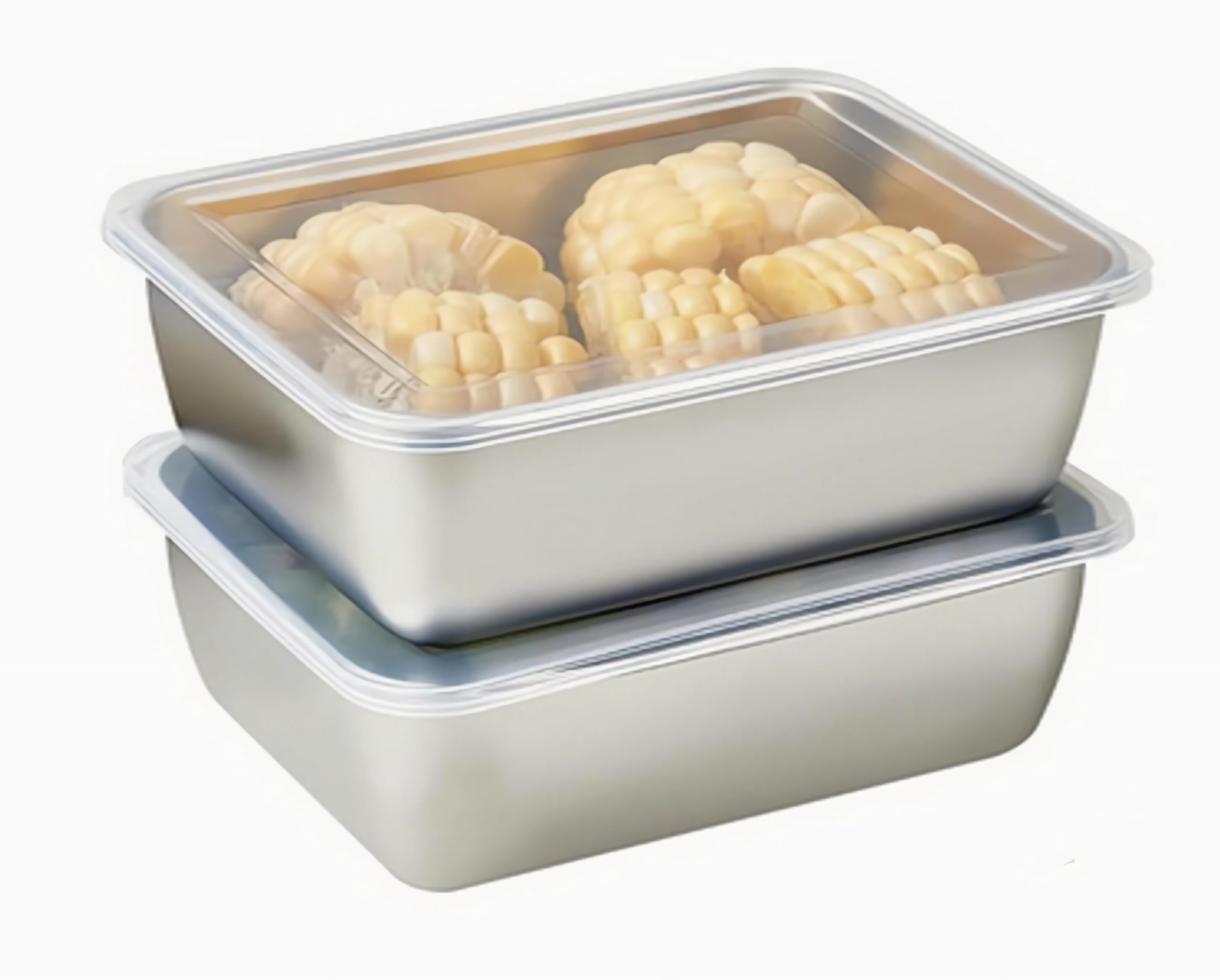 68OZ Stainless Steel Food Storage Containers Clear Lid, Refrigerator ...