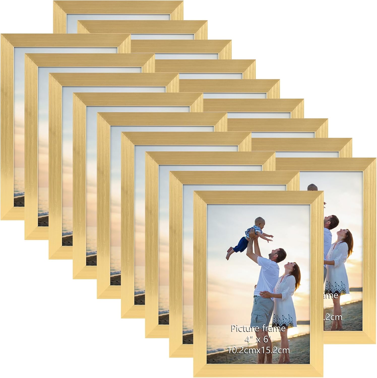 Amazon.com - Hoikwo 18 Packs 4x6 Gold Multi Plastic Picture Frames Set ...