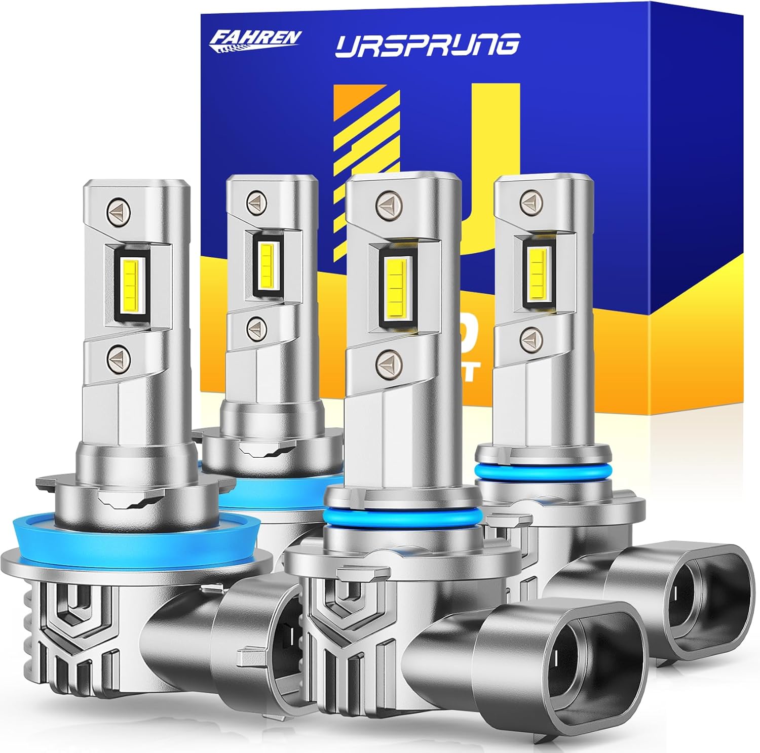 FAHREN H11 9005 LED Headlight Bulbs Combo, 1000% Brightness H11/H9/H8 ...