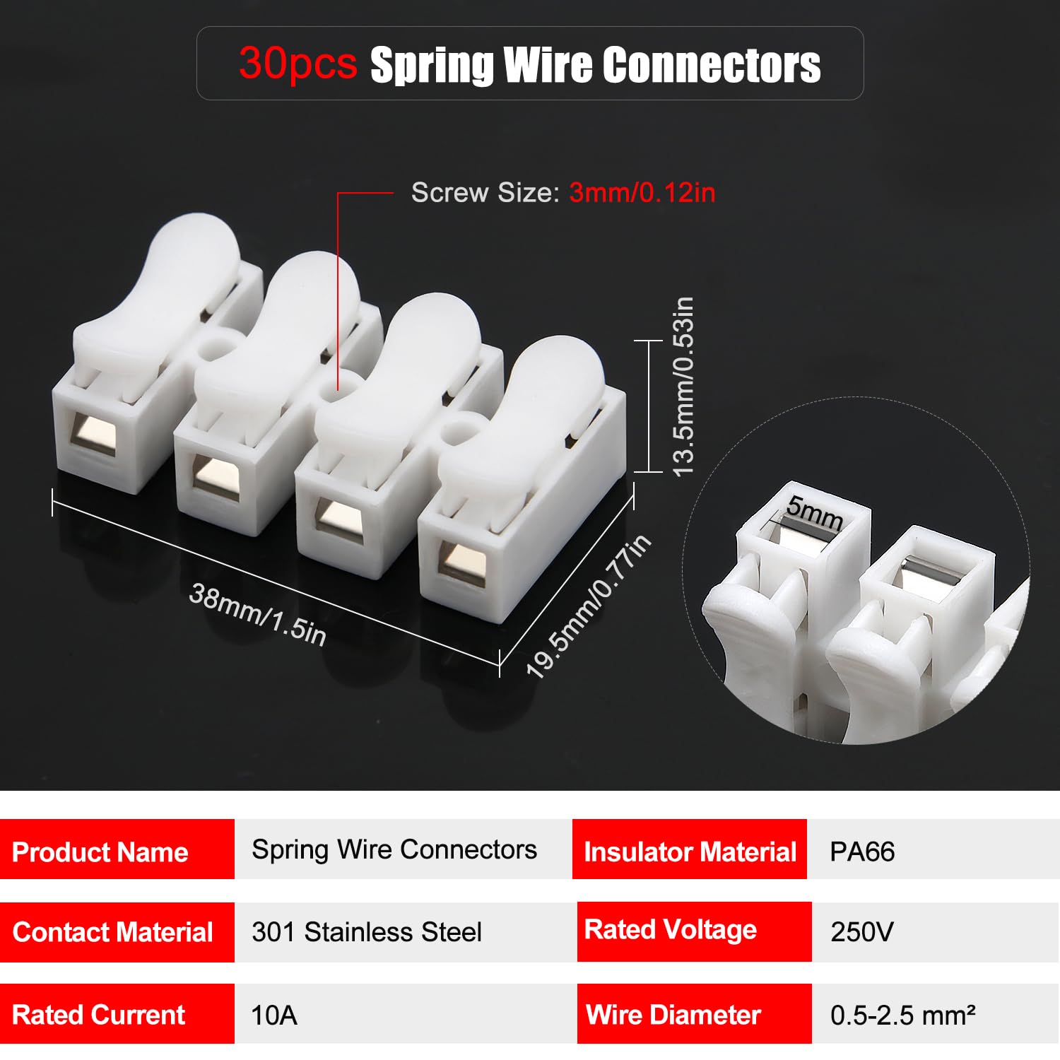 YIXISI 30 PCS Spring Connector, CH4 Quick Connector, 4P No Welding ...