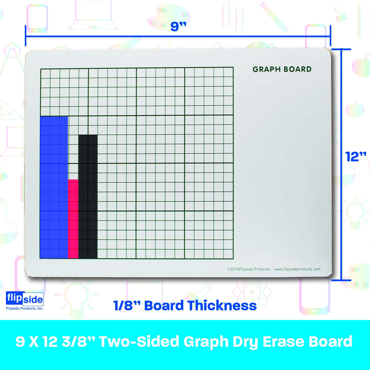 Graph Dry Erase Board Dry Erase Grid Boards - 9x12 Inch Two-Sided Math ...