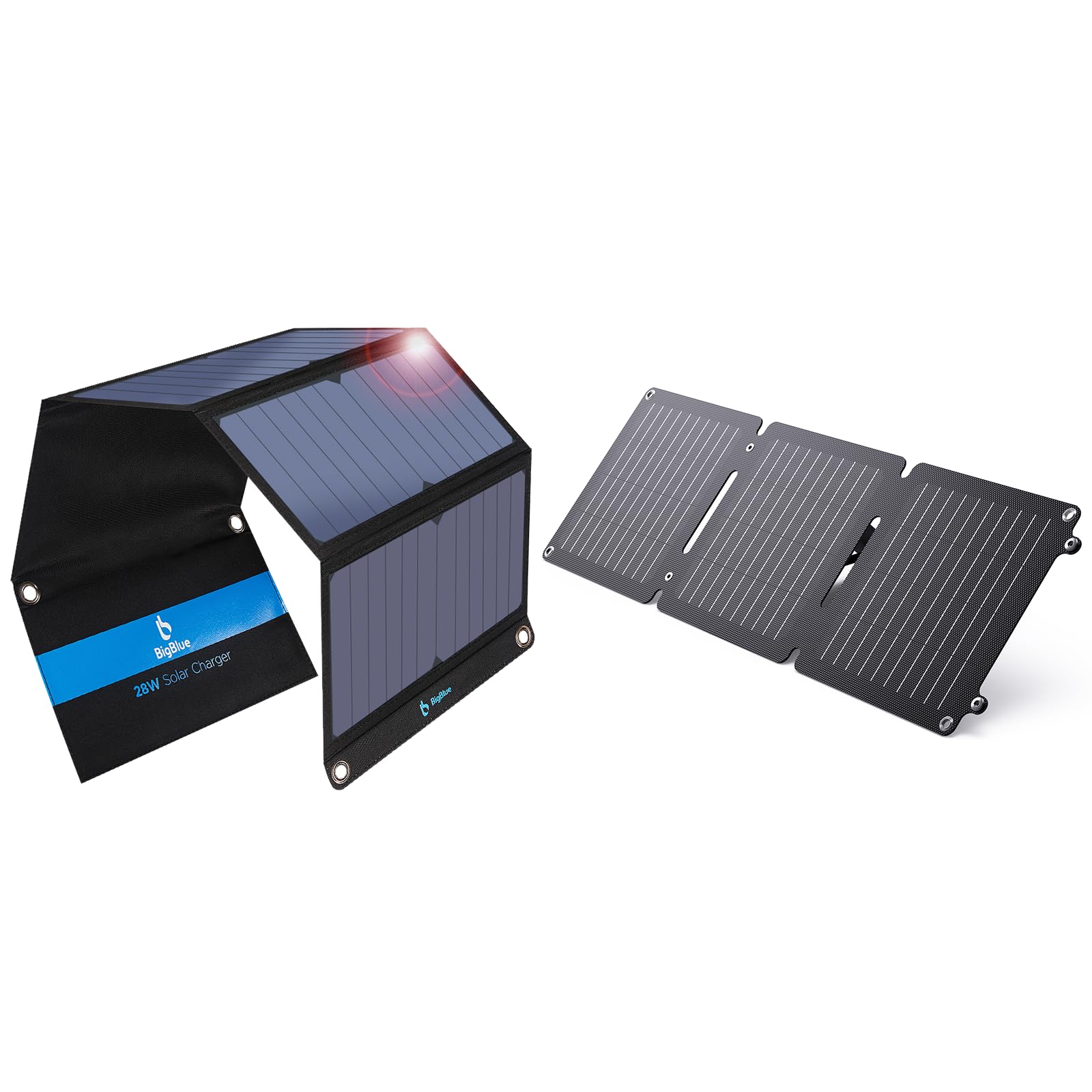 Amazon.com: BigBlue 28W Solar Charger with BigBlue 20W Solar Panel ...