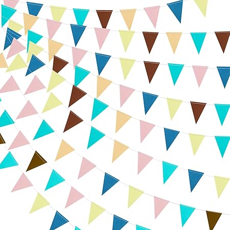 Amazon.com: GELUOBEN 96 PCS Colorful Pennant Flags Banner Felt Bunting ...