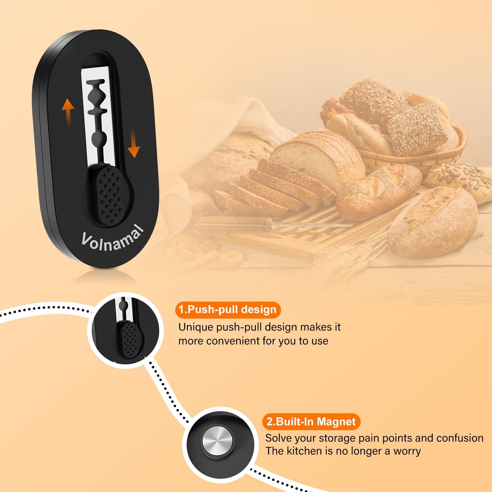 Snapklik.com : Volnamal Magnetic Bread Lame Dough Scoring Tool - Push ...