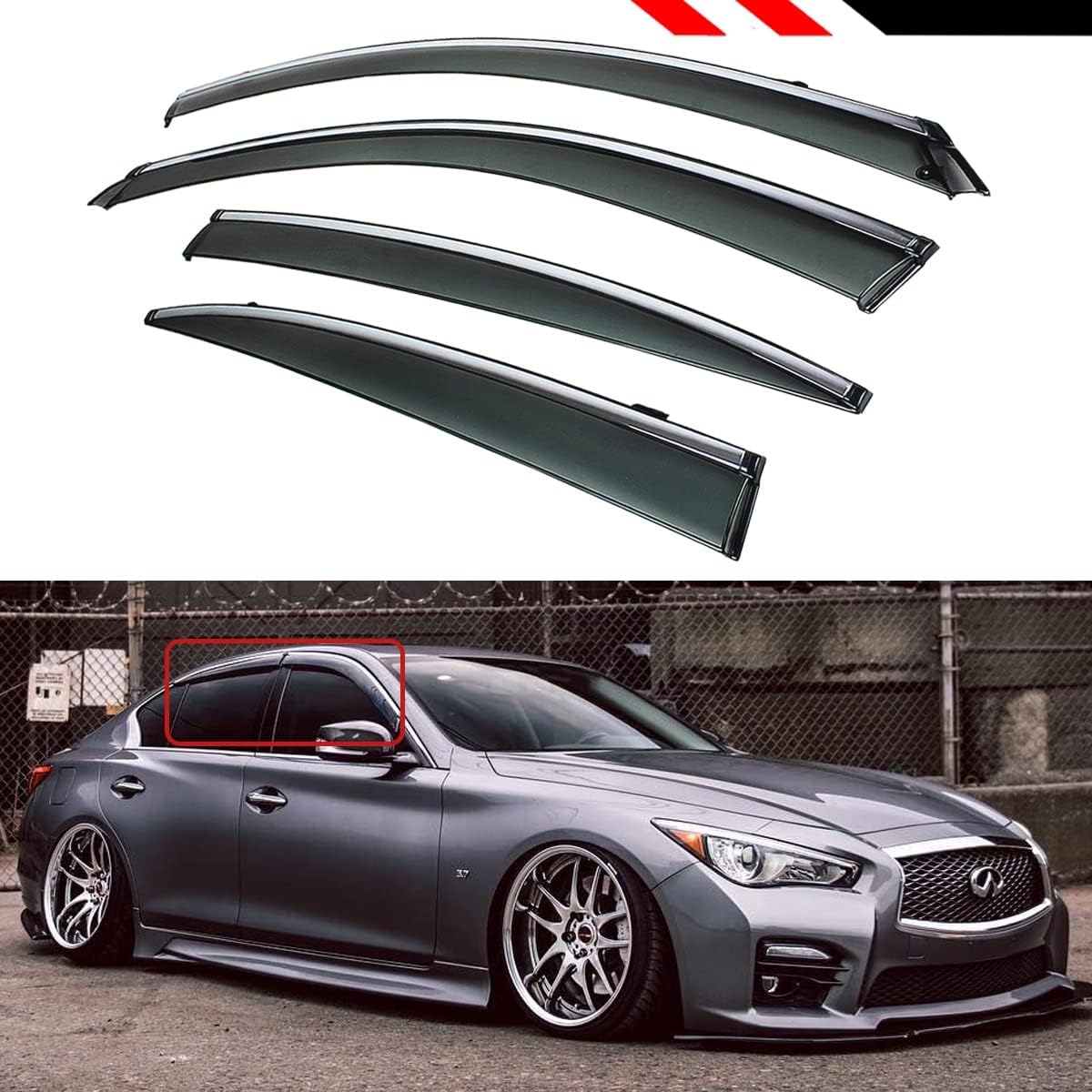 Amazon.com: JDM VIP Style Smoke Tinted Window Visor Rain Guard W/Clips ...