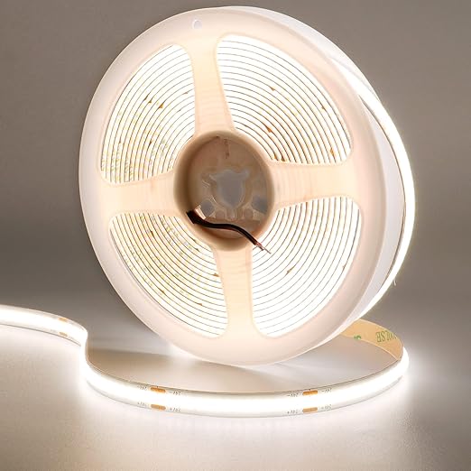 GOMING 24V COB Striscia LED Bianco Naturale 4000K 5M 320LED/M CRI 90 ...