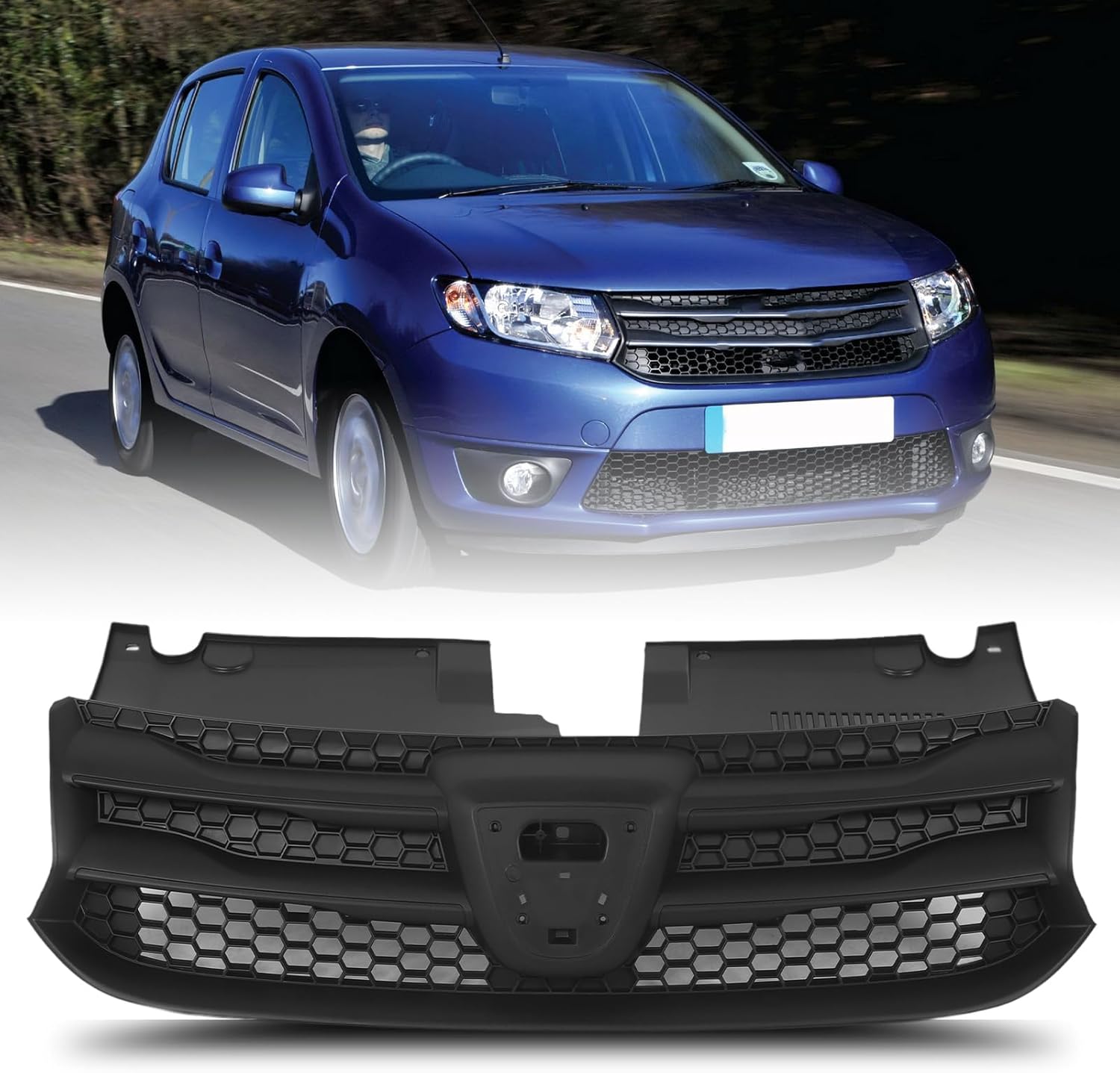 Front Bumper Grille, 623103971R, Chrome Front Radiator Grill Cover ...