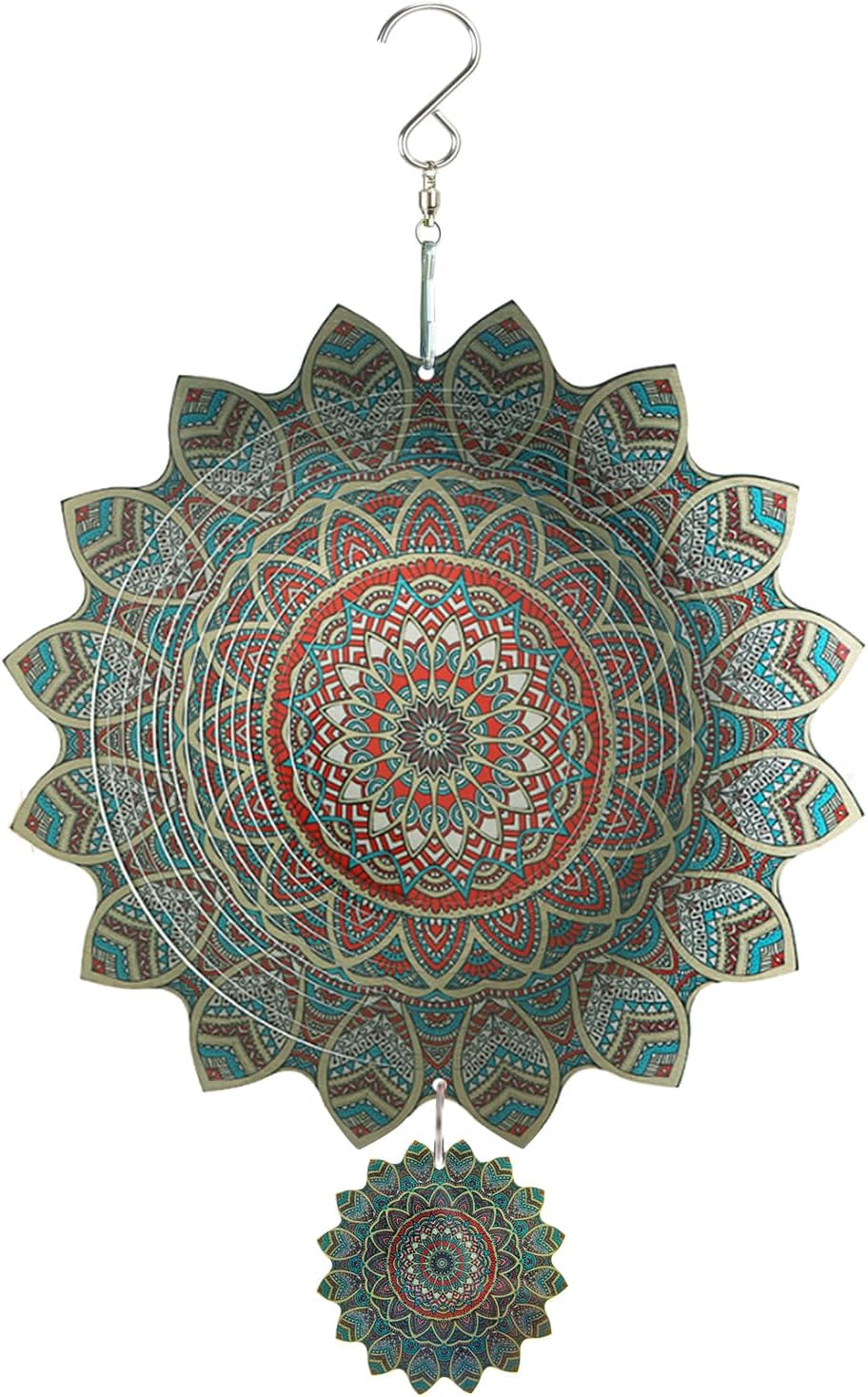 Amazon.com: ZZHAOYI 12 inches Mandala Wind Spinners 3D Kinetic Art ...