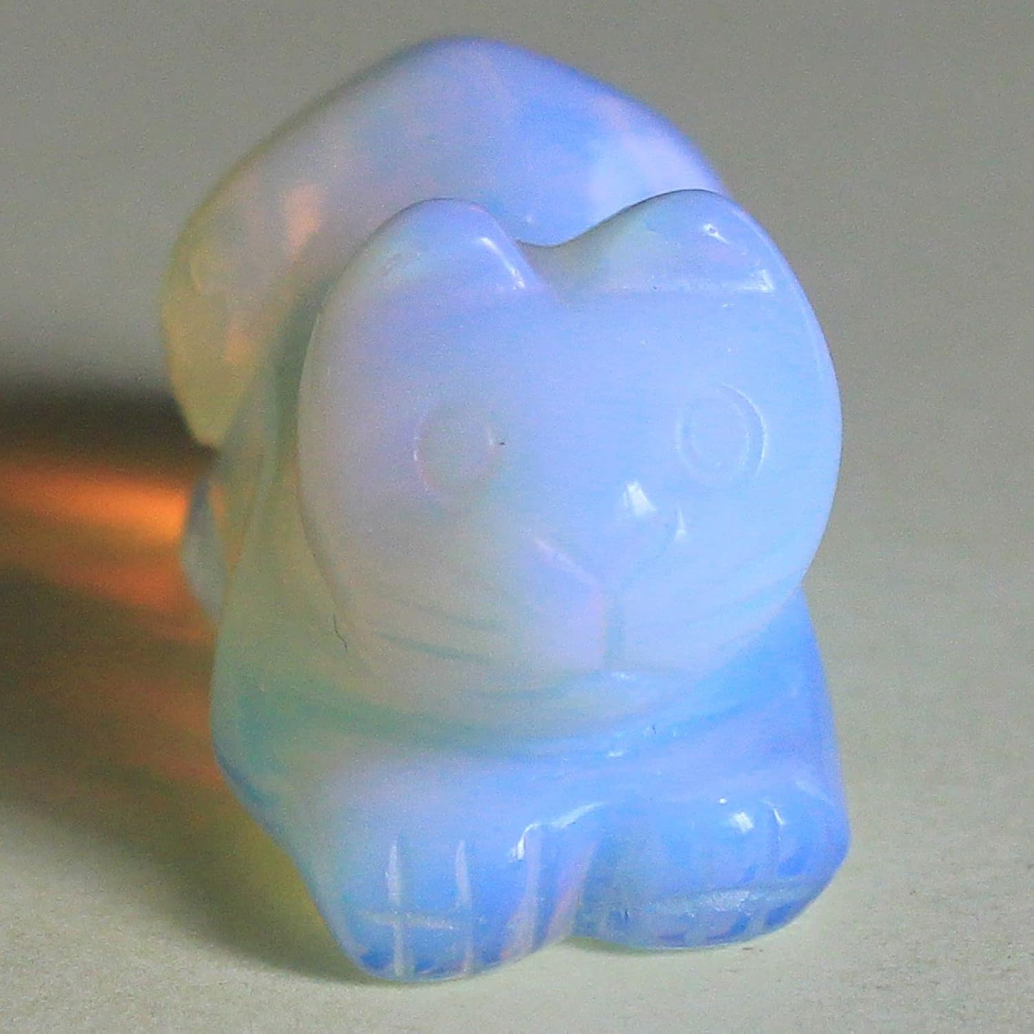Amazon.com: Hand Carved Mixed Gemstone Crystal cat Animal Figurine ...