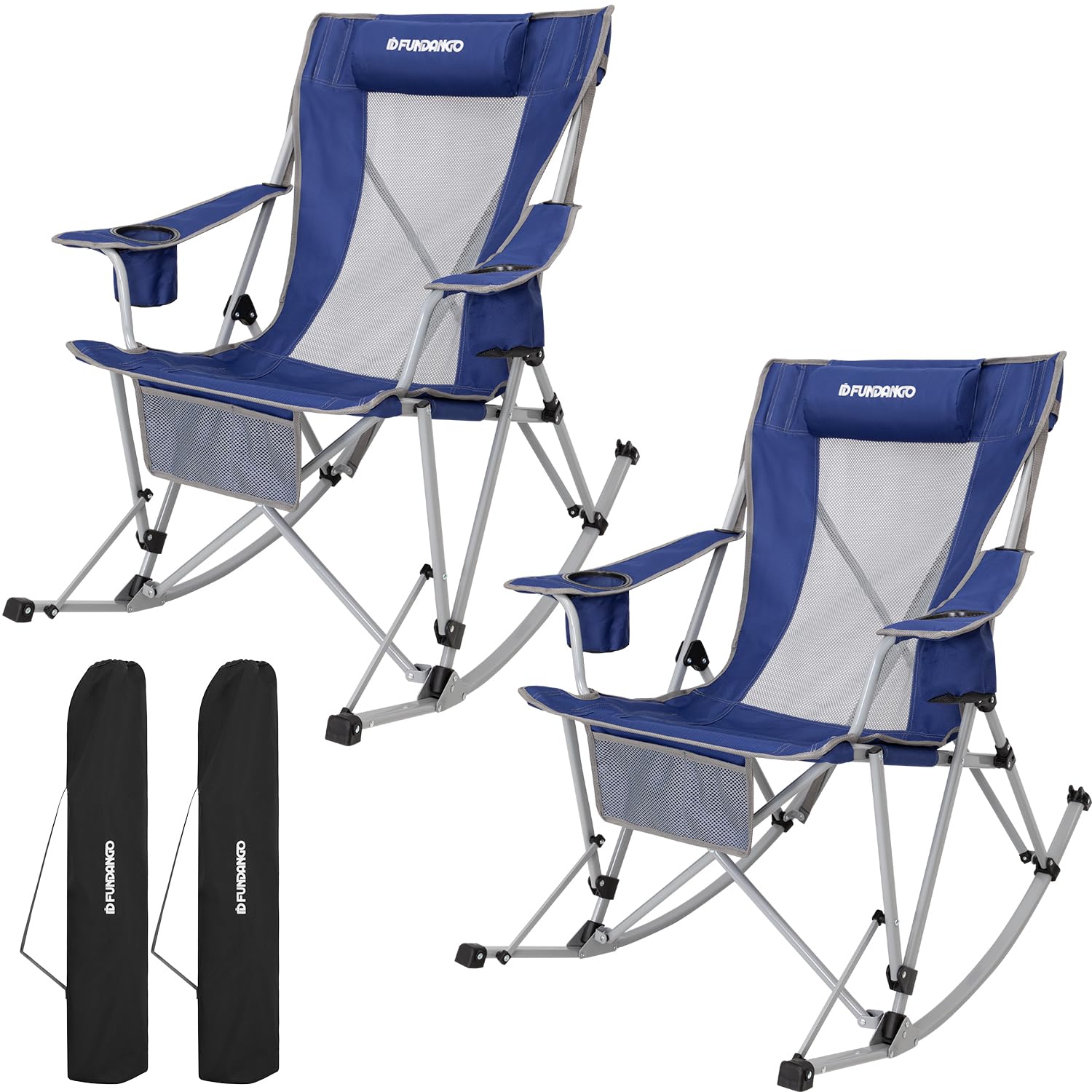 FUNDANGO Rocking Camping Chairs for Adults Portable Outdoor Rocking ...