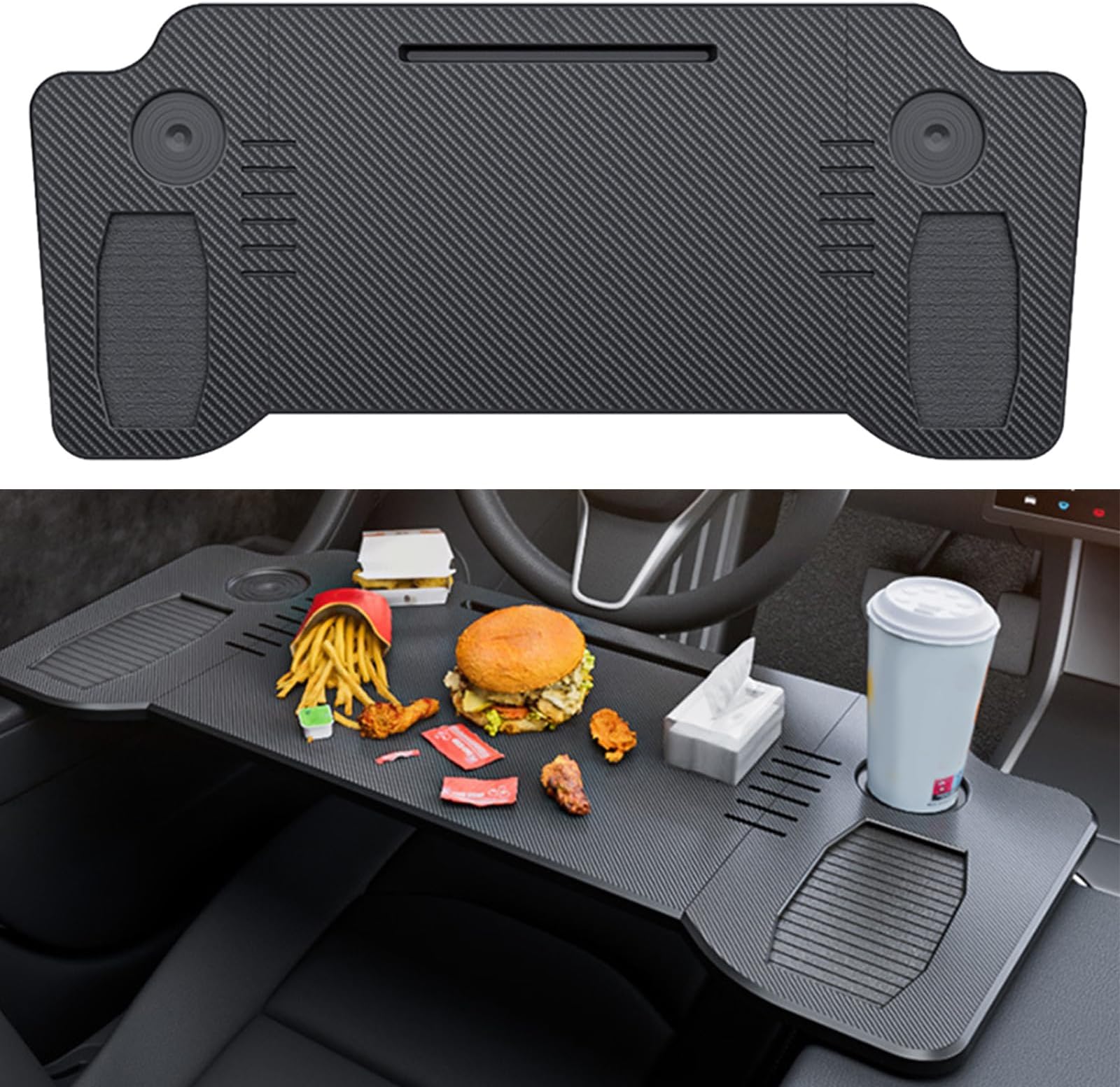 Amazon.com: YOUNICE Car Laptop Desk Food Tray Carbon Fiber Texture ...