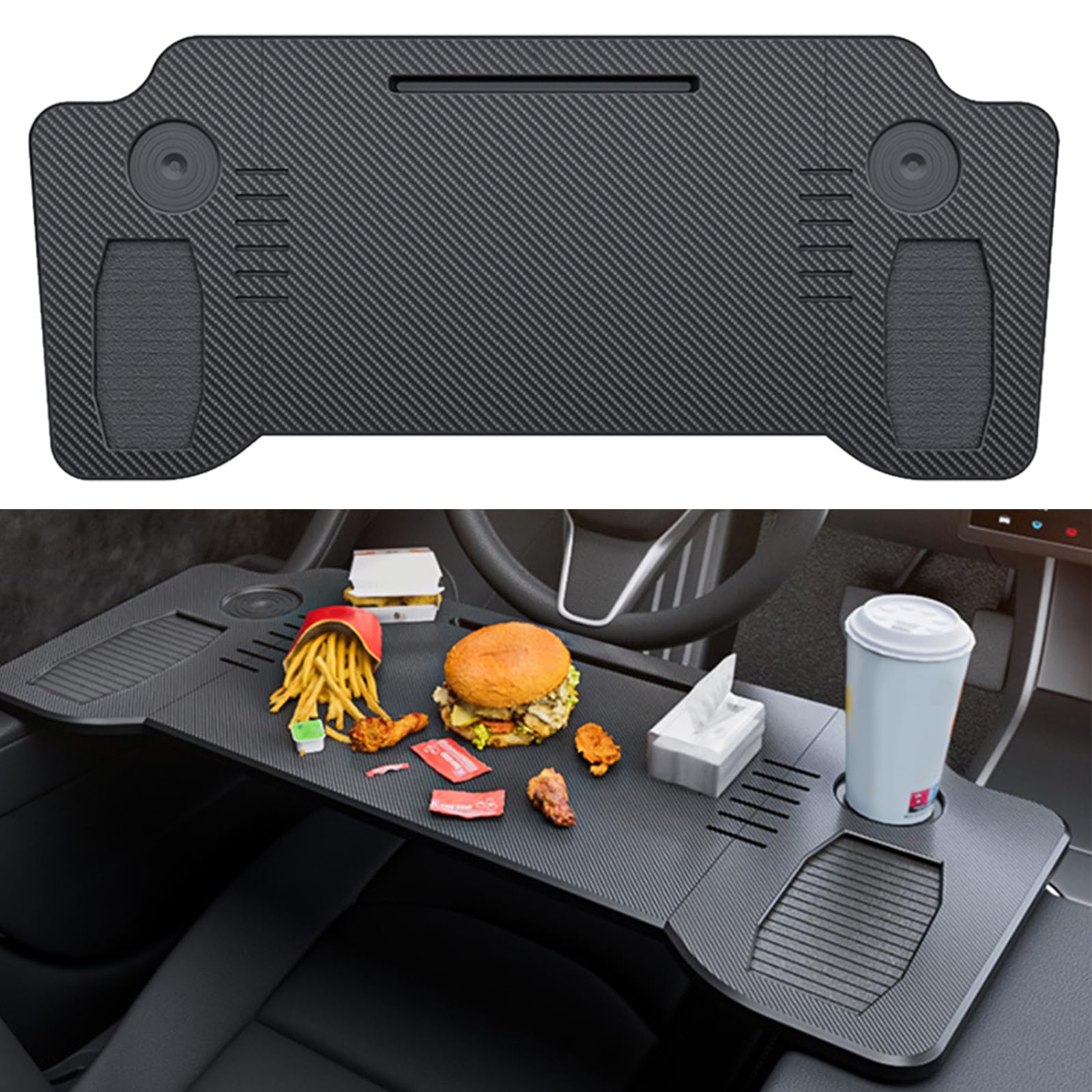 Amazon.com: YOUNICE Car Laptop Desk Food Tray Carbon Fiber Texture ...