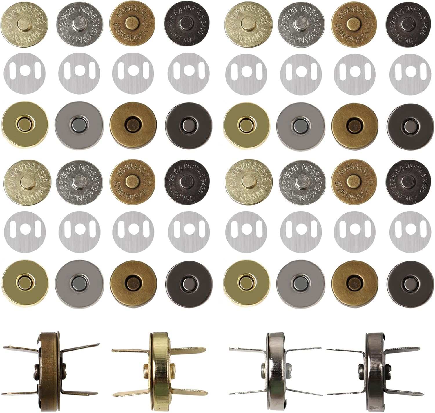 Amazon.com: HAPY SHOP 48 Sets Magnetic Button Clasps Snaps Fastener ...