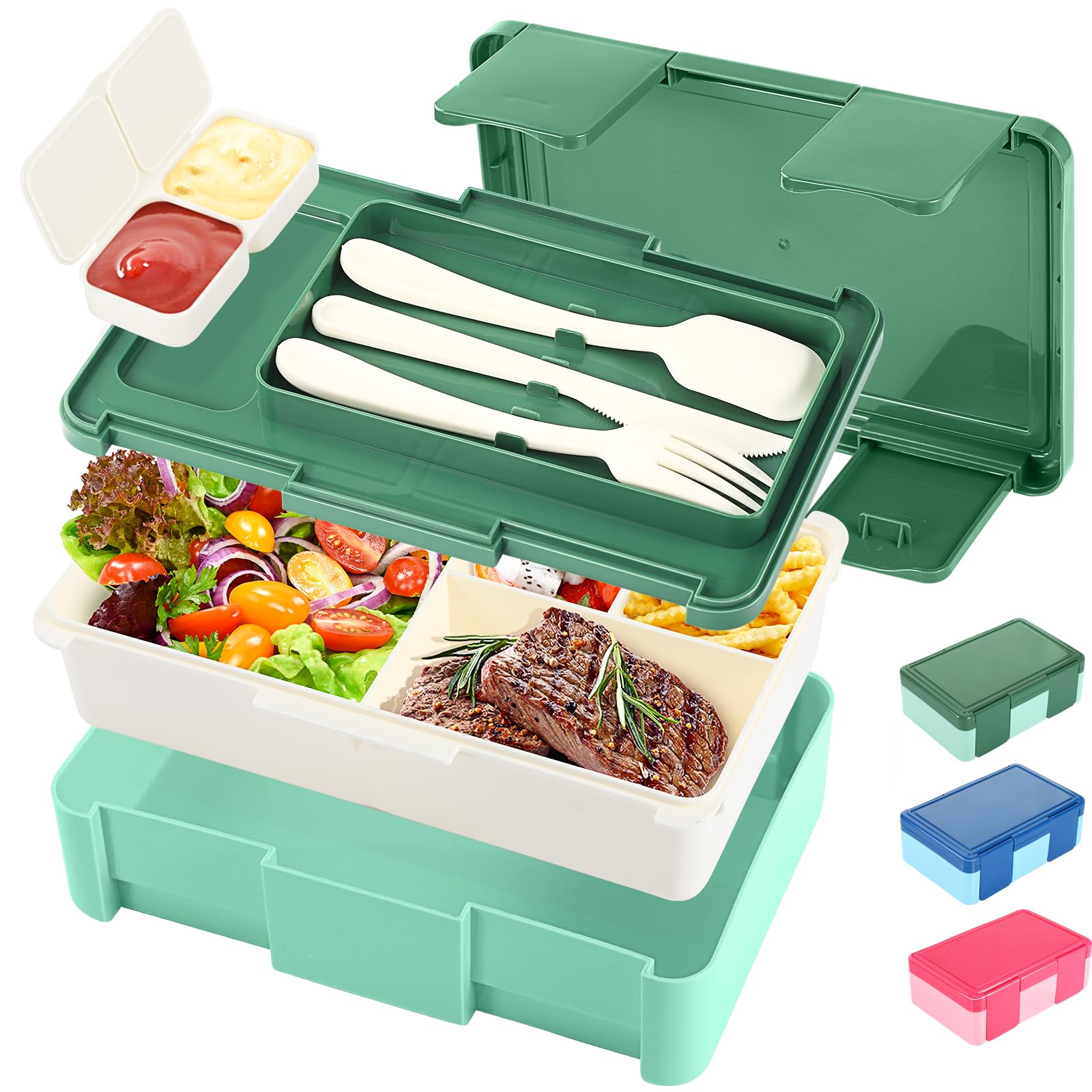 AECIASO Bento Box, Lunch Box, Detachable Lunch Containers with 4 ...