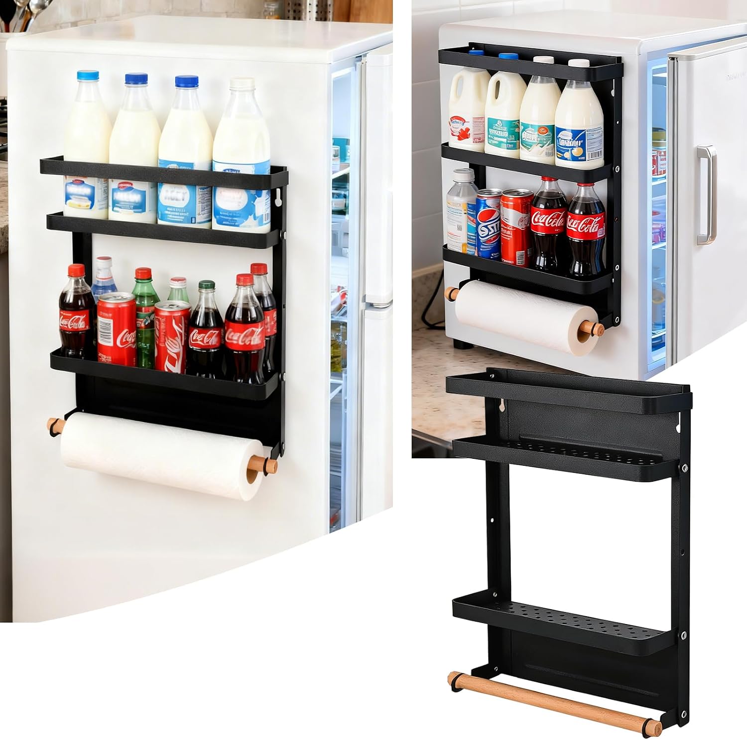Amazon.com - MiToBeLe Foldable Magnetic Mini Fridge Organizer Shelves ...