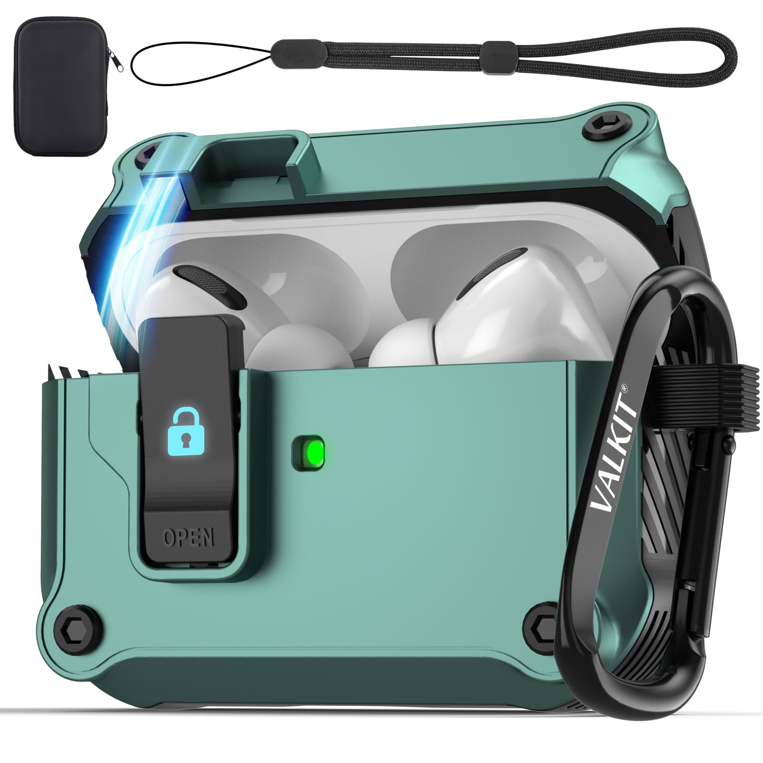 Amazon.com: Valkit Compatible Airpods Pro 2nd Generation Case Cover with Lock for Men Women ...