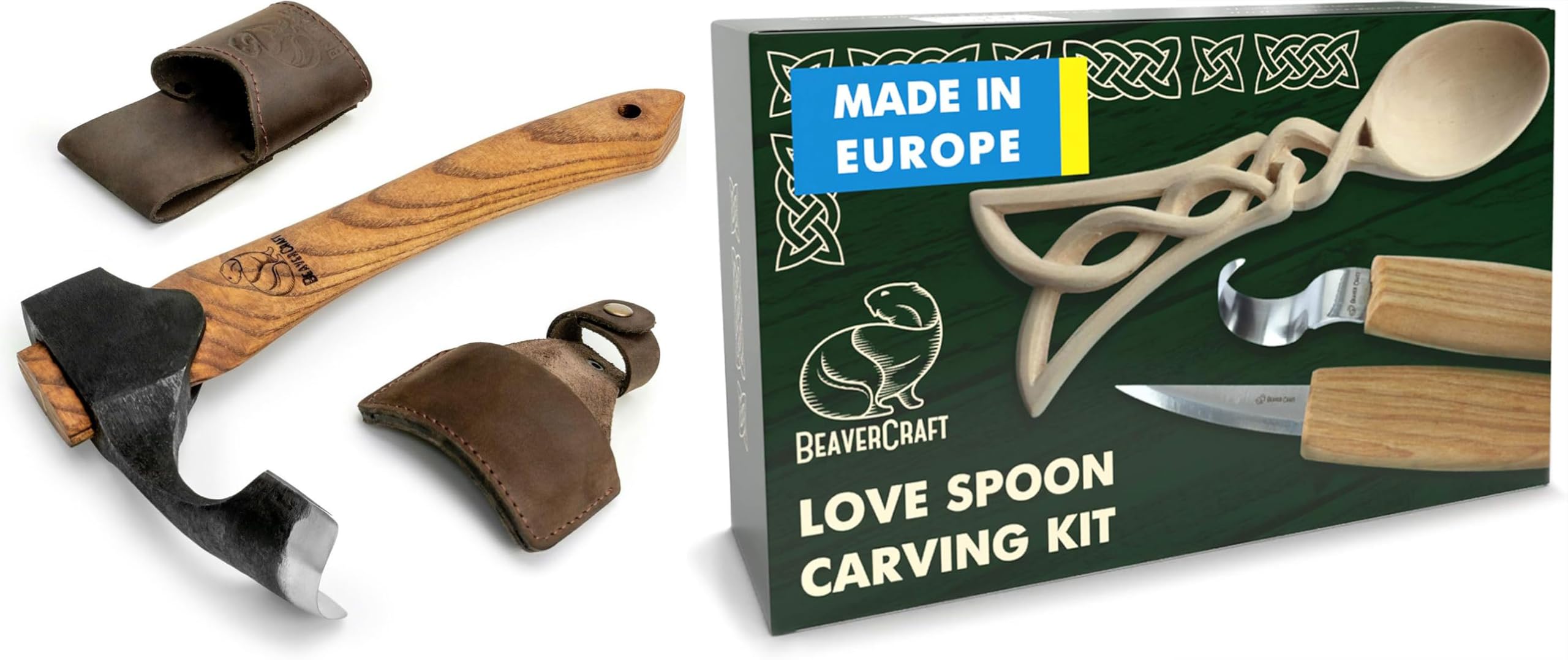 Amazon.com: BeaverCraft AX2 Forged Adze DIY04 Spoon Carving Kit Wood ...