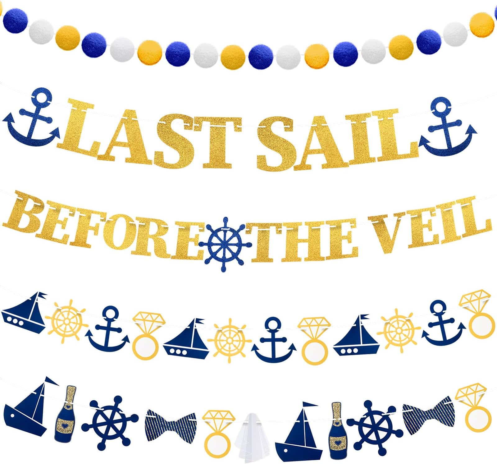 Amazon.com: 5 Pcs Nautical Bachelorette Party Decorations Nautical ...